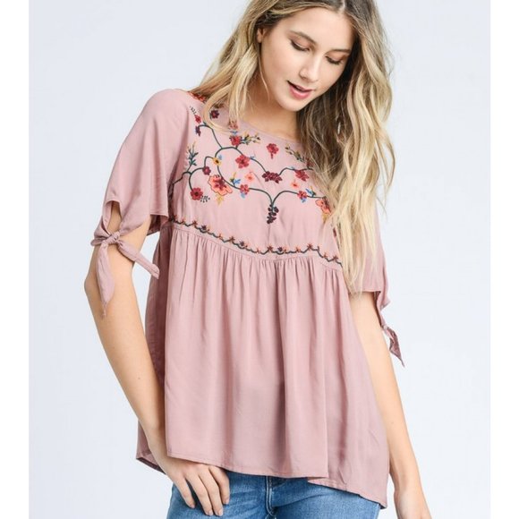 JODIFL | Tops | Nwt Jodifl Boho Embroidery Tunic Top In Light Terra ...